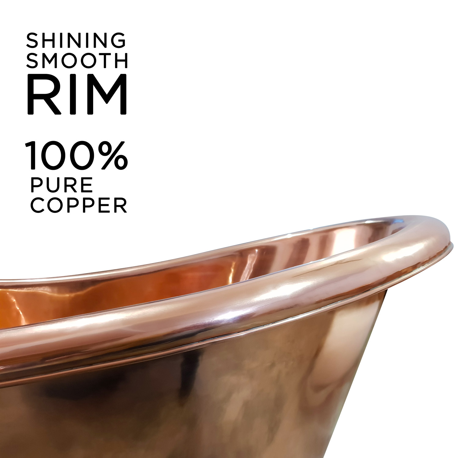 Copper Clawfoot Tub Full Copper Finish - Coppersmith® Creations