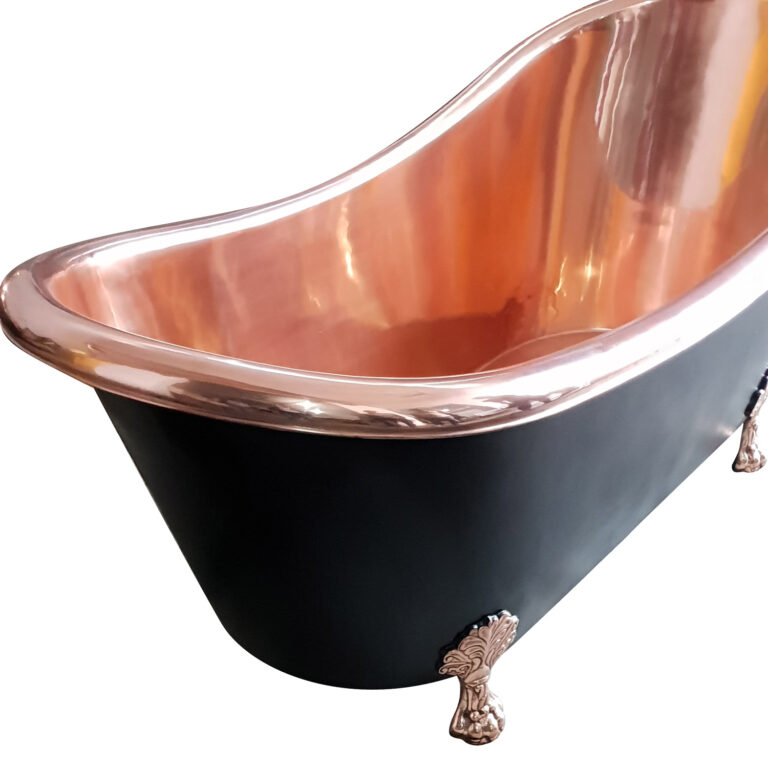 Clawfoot Copper Bathtub Black Outside - Coppersmith® Creations