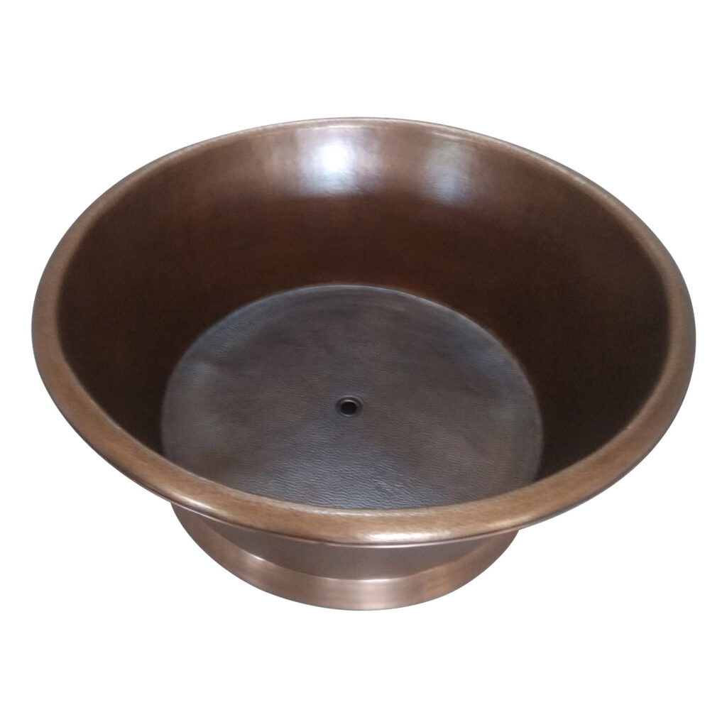 Round Copper Tub Hammered Antique - Coppersmith® Creations