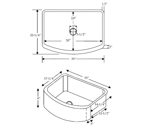 D-Shape Copper Sink Single Bowl - Coppersmith® Creations