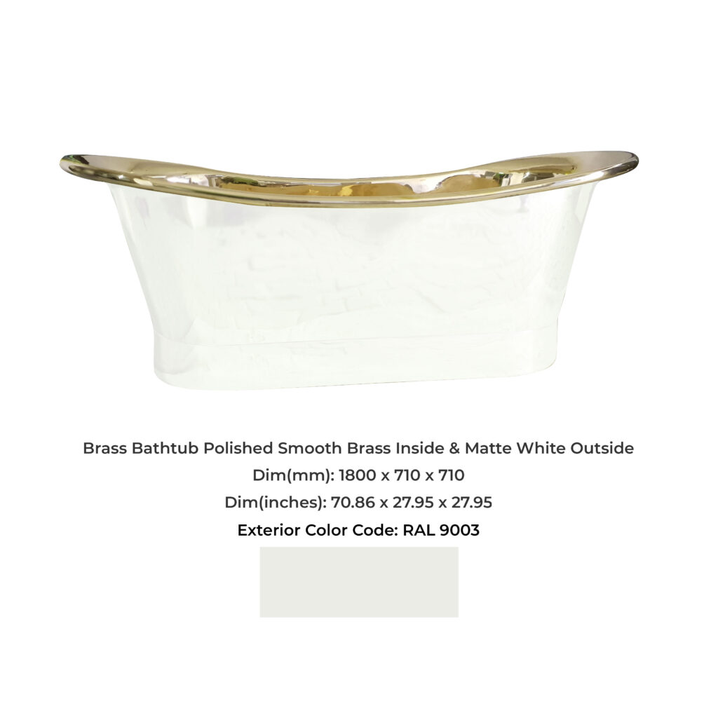 Hammered Brass Bathtub Full Brass Finish - Coppersmith® Creations
